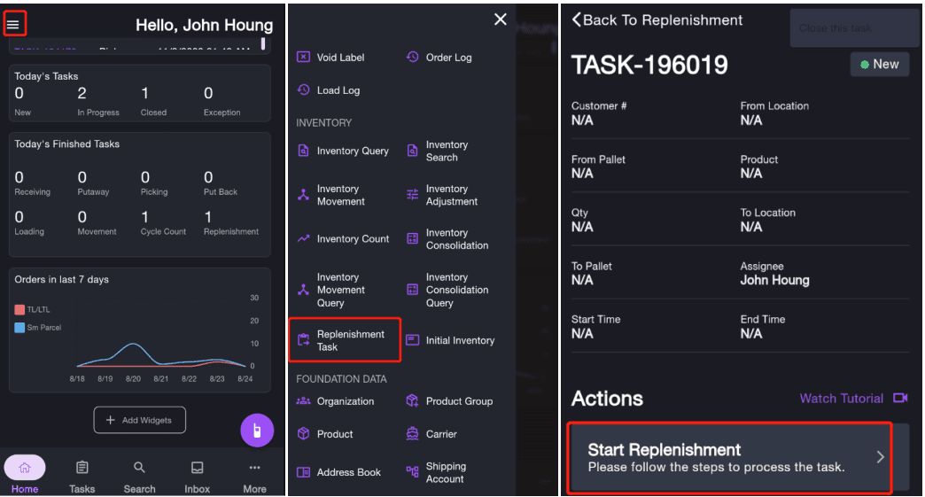 How to Execute Replenishment Task – item Help Center